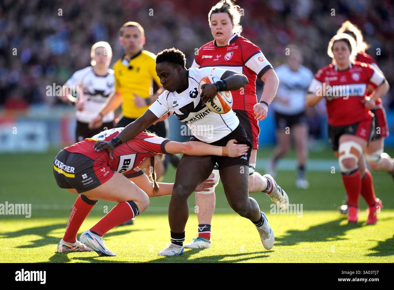 Bristol Bears' Simi Pam is tackled during the Premiership Women's Rugby ...