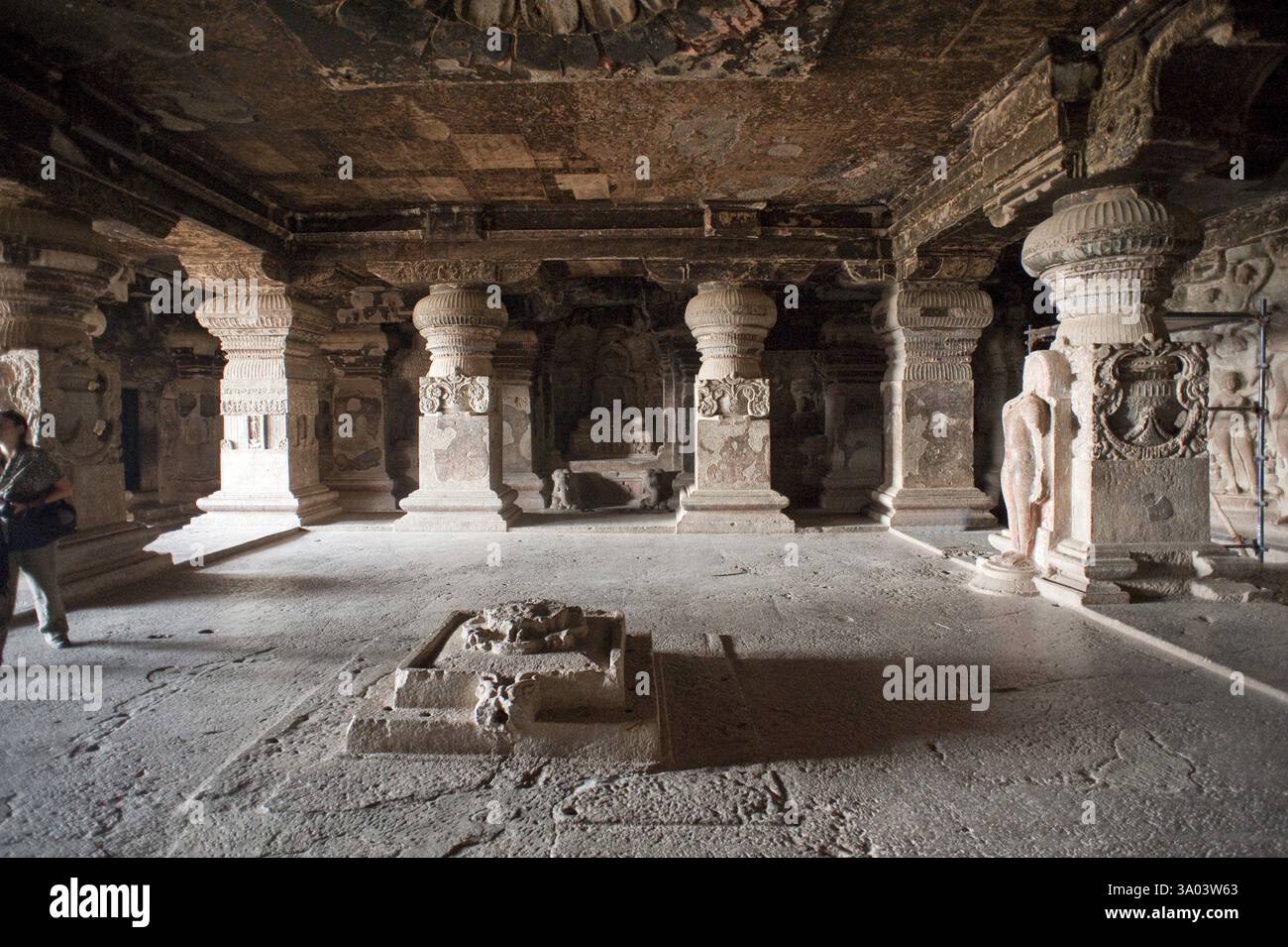 Assembly hall in ellora jain cave at indra sabha, Aurangabad ...