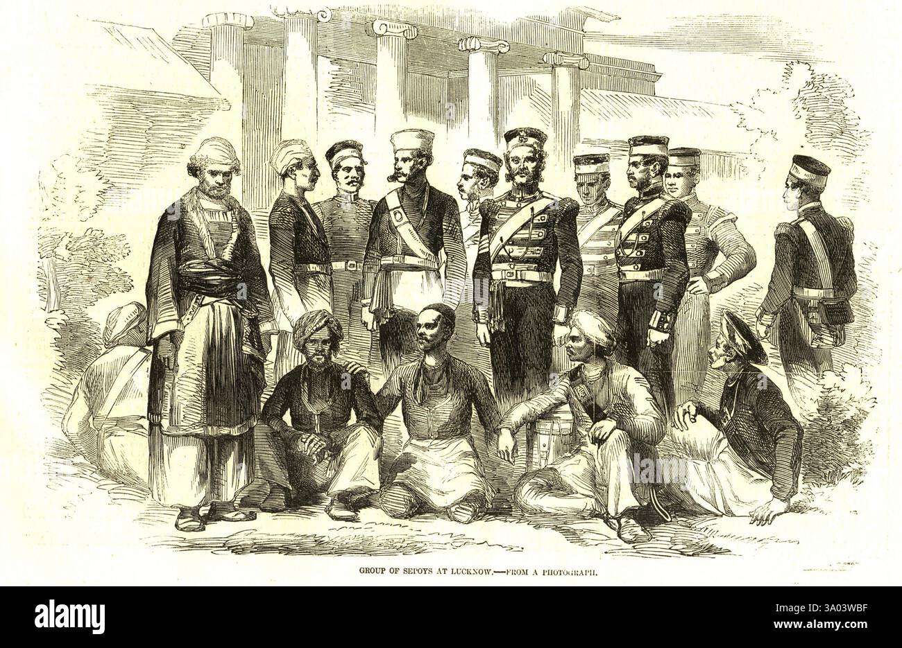 Military and munity mutiny views group of Sepoy's soldiers at Lucknow ...