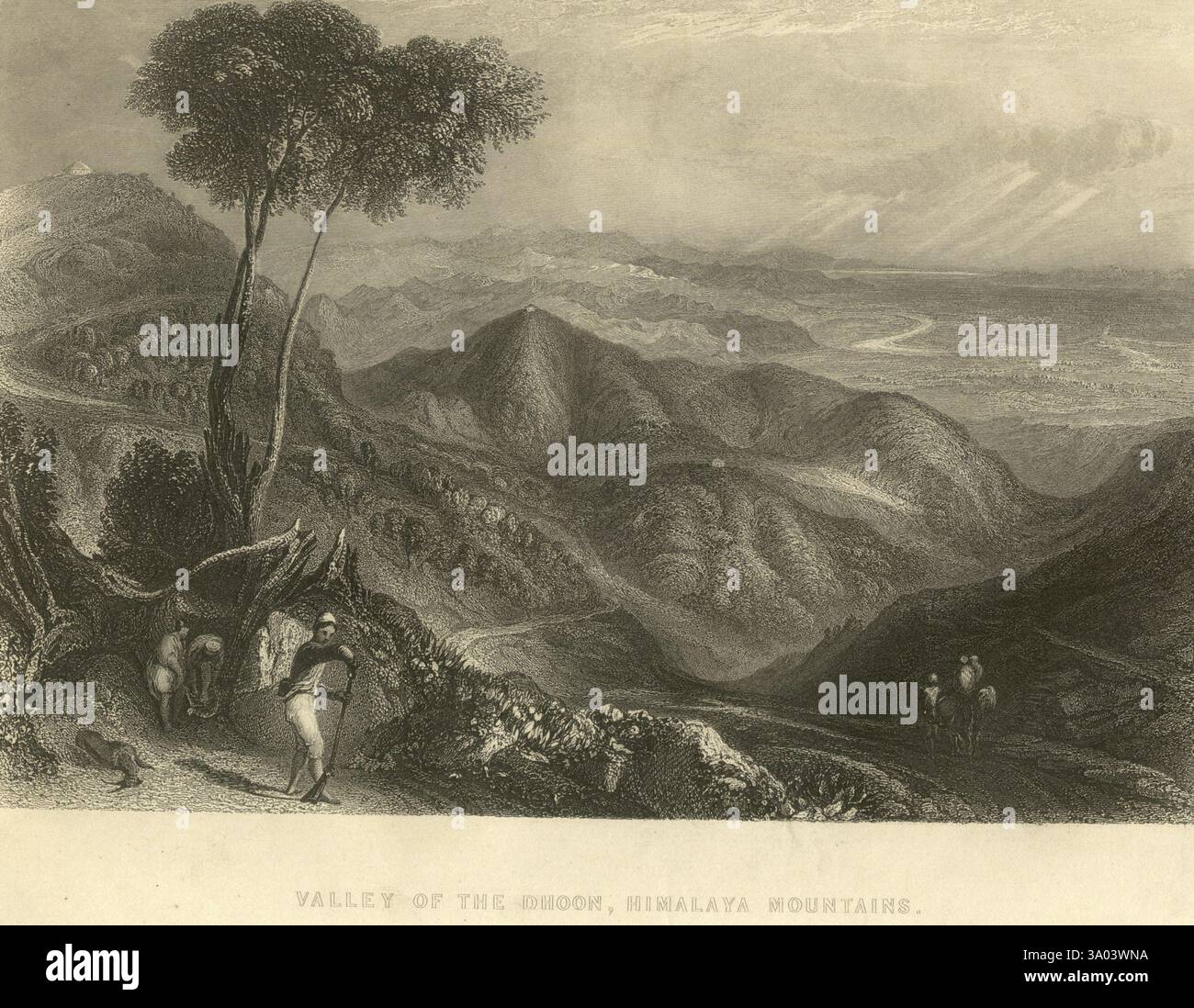 Military and munity mutiny views valley of the Dhoon Himalaya mountains ...