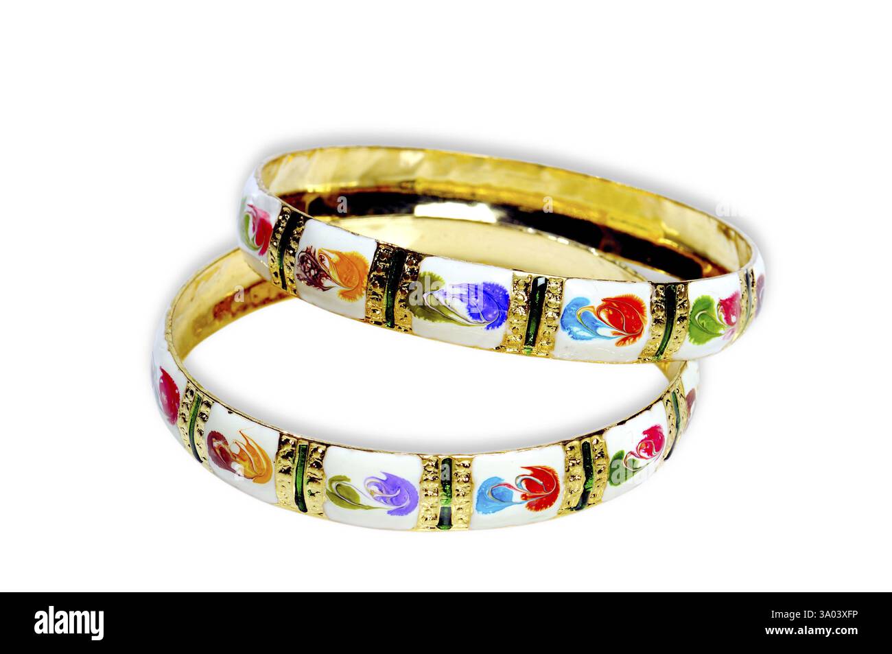 Designer bangles on white background, India, Asia Stock Photo - Alamy