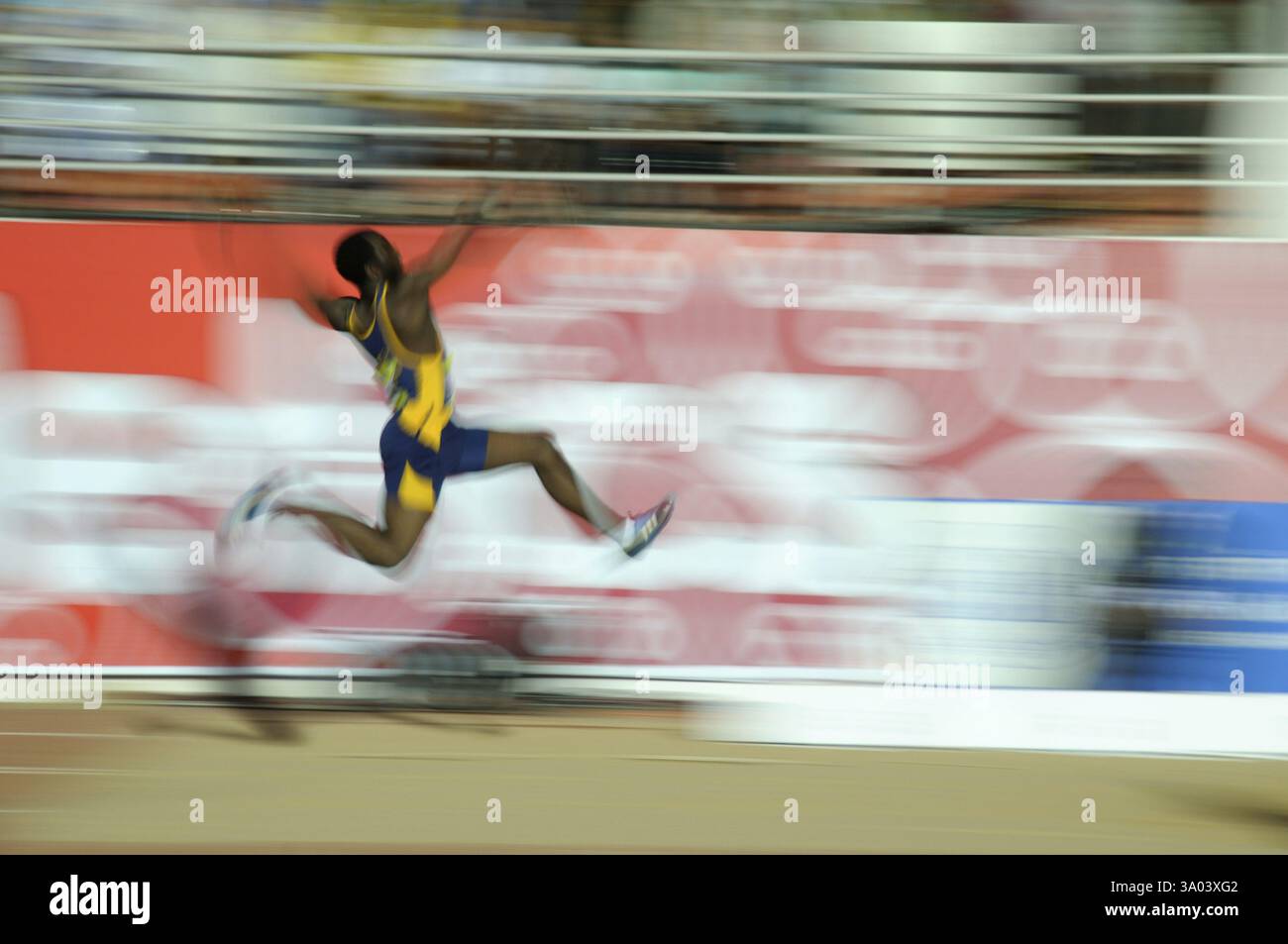 Athlete attempting long jump, Pune, Maharashtra, India 16-October-2008 ...