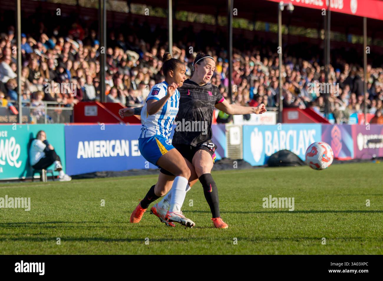 Crawley, England, March 2nd 2025 Nikita Parris (9 Brighton) and Lucy ...