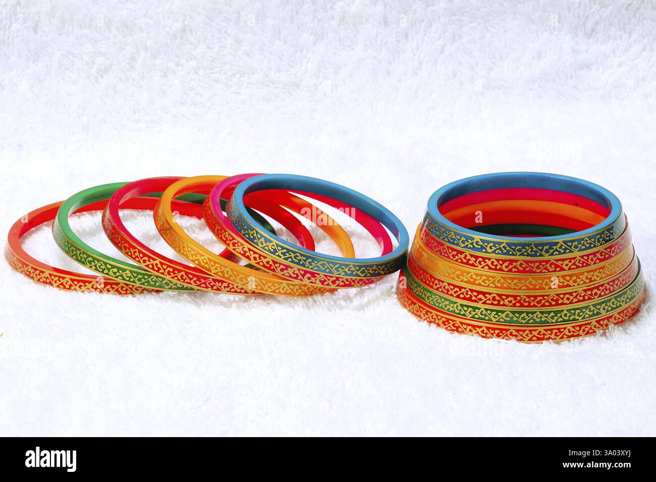 Colourful bangles white background, India, Asia Stock Photo - Alamy