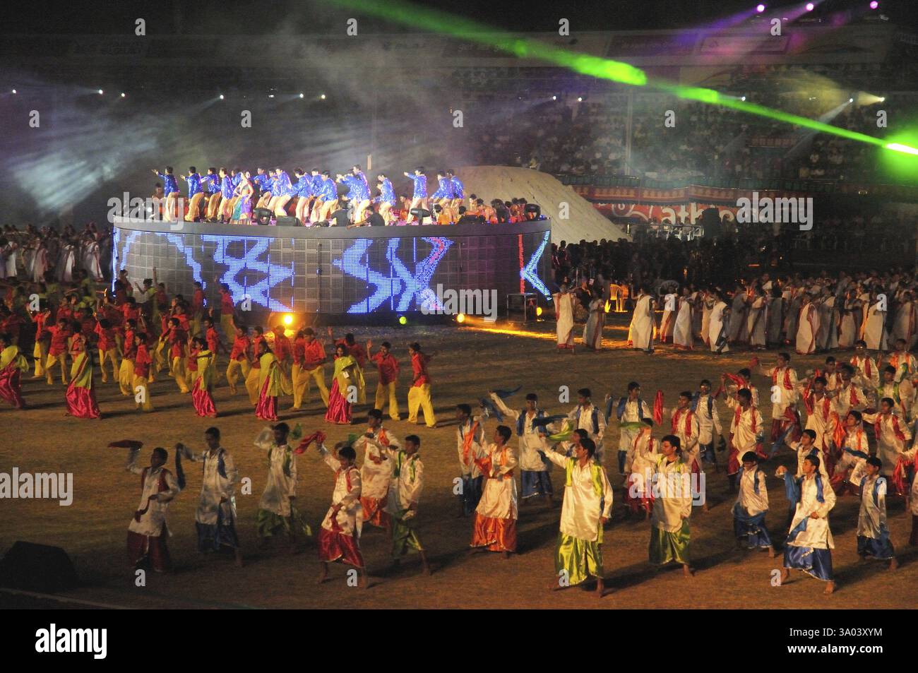 Dancers performing dance in stadium of shree shiv chhatrapati sports ...