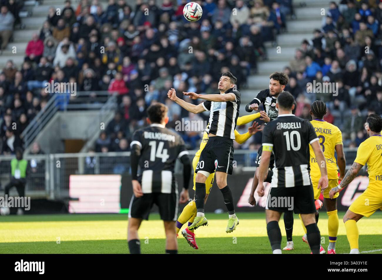 France. 02nd Mar, 2025. 21 Jordan LEFORT (sco) - 20 Zinedine FERHAT ...