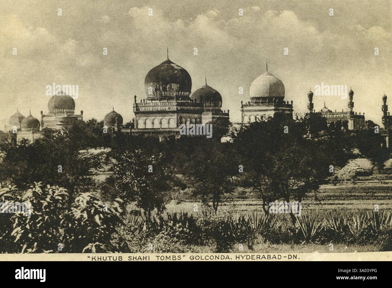 Heritage, old picture postcard, Kutub sahi tombs, Golconda, Hyderabad ...