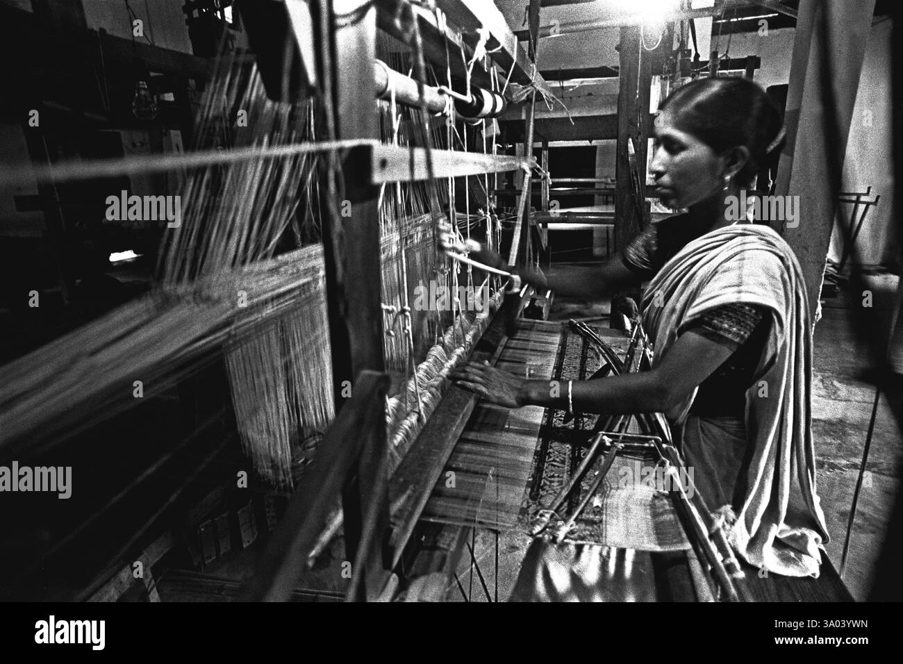Bodo woman weaving on handloom, Assam, India NO MR Stock Photo - Alamy
