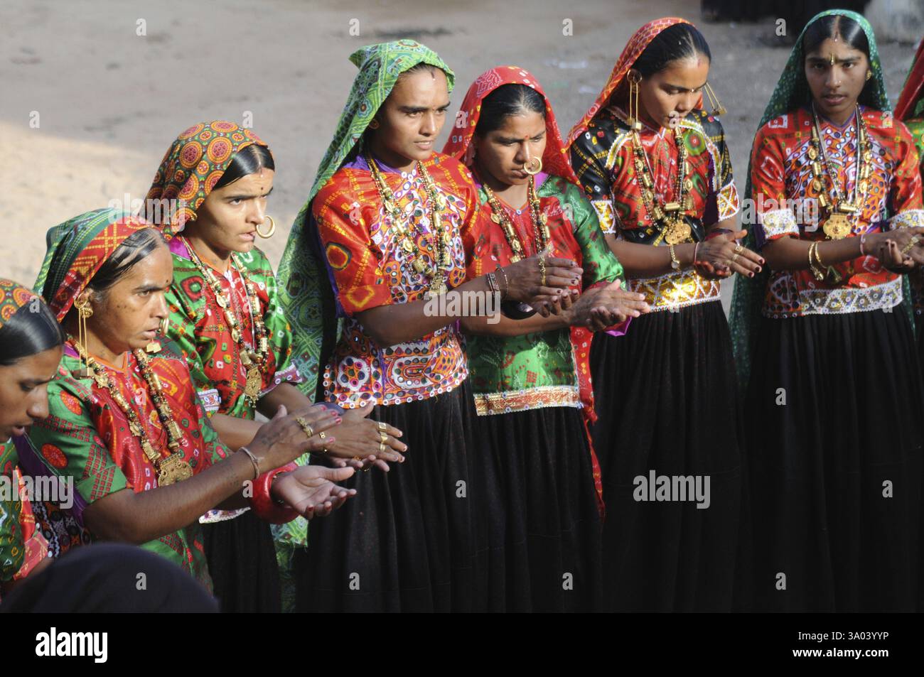 Rural women performing garbas during saatam aatham puja celebration at ...