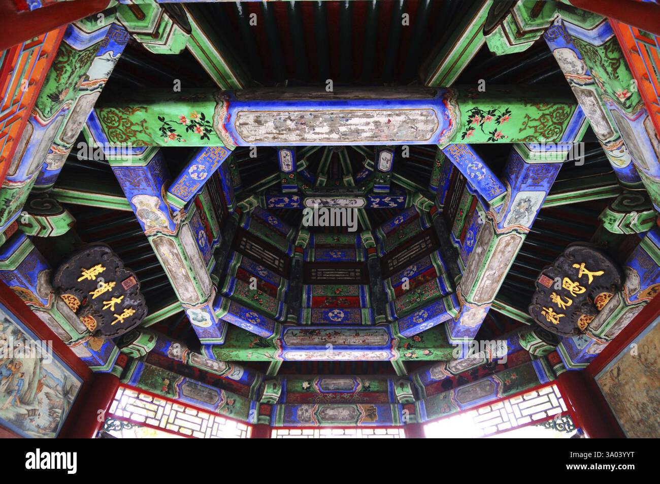 Paintings of ceilings in corridor of summer palace, Beijing, China ...
