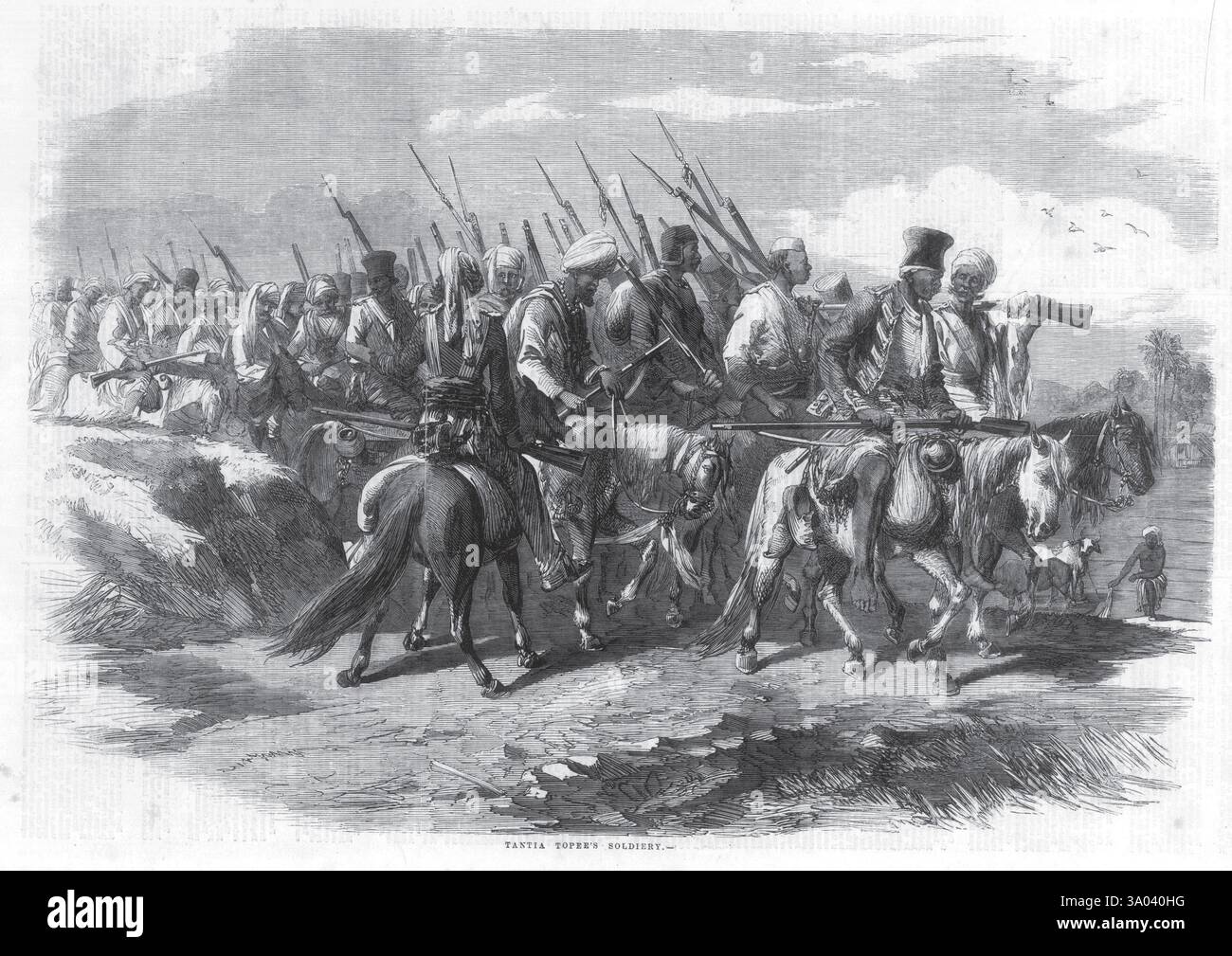 Military and mutiny, tantia topee's soldiery, India, Asia Stock Photo ...
