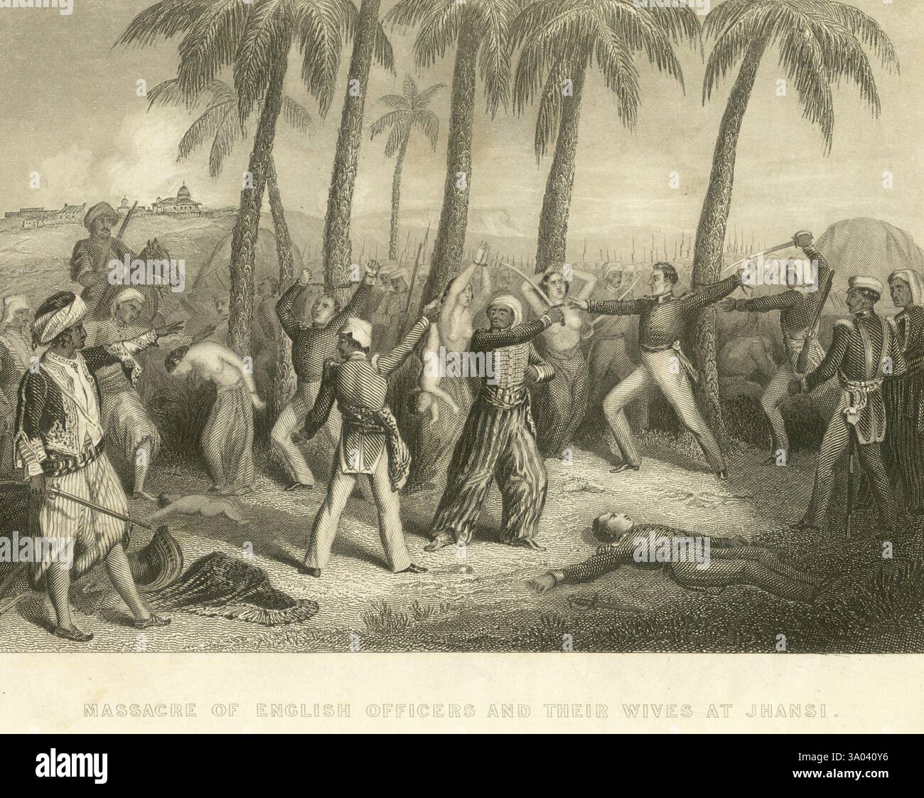 Military and munity mutiny views massacre of English officers and their ...