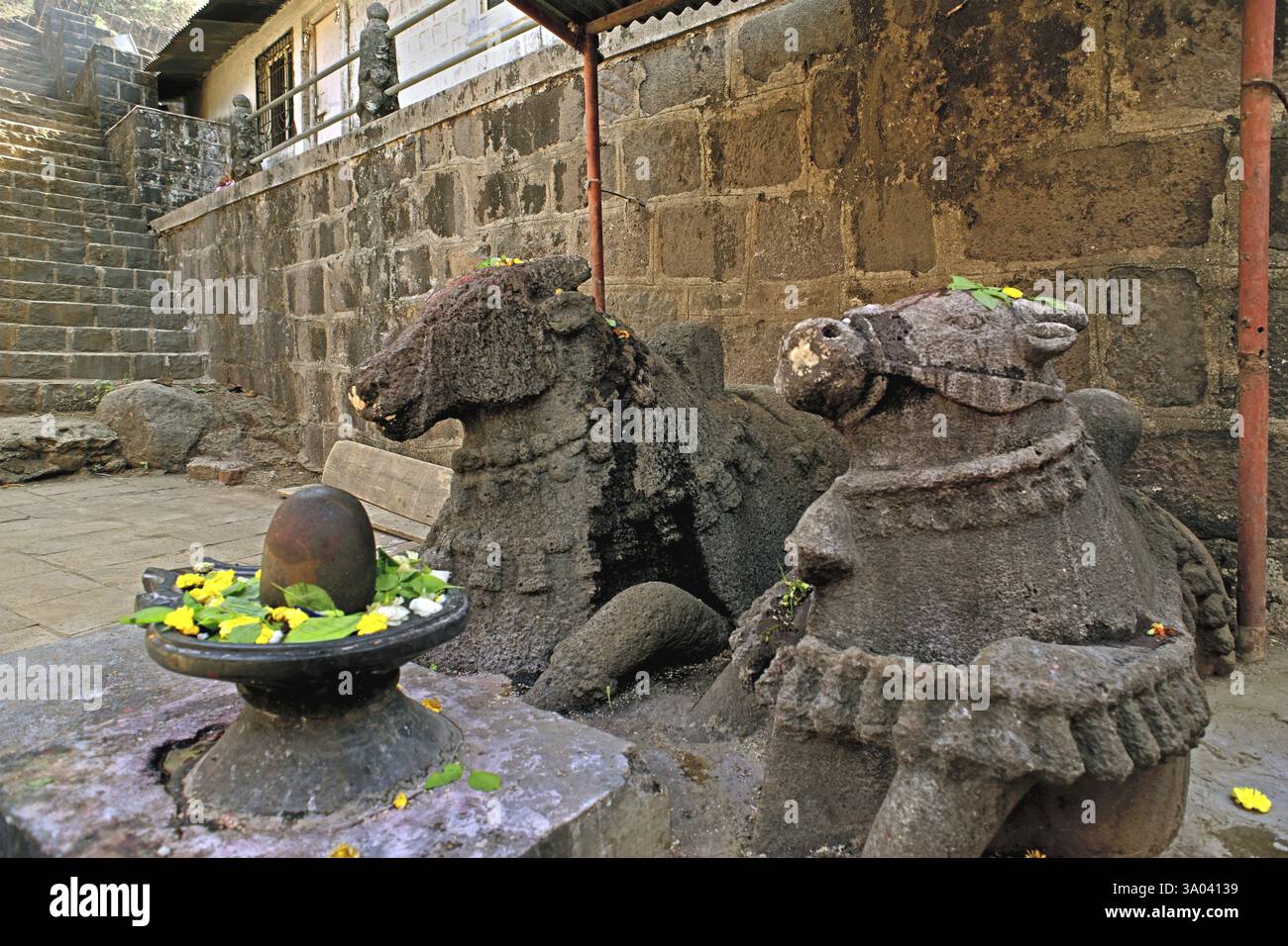 Statues of nandi one of twelve jyotirlinga Bhimshankar Bhimashankar ...