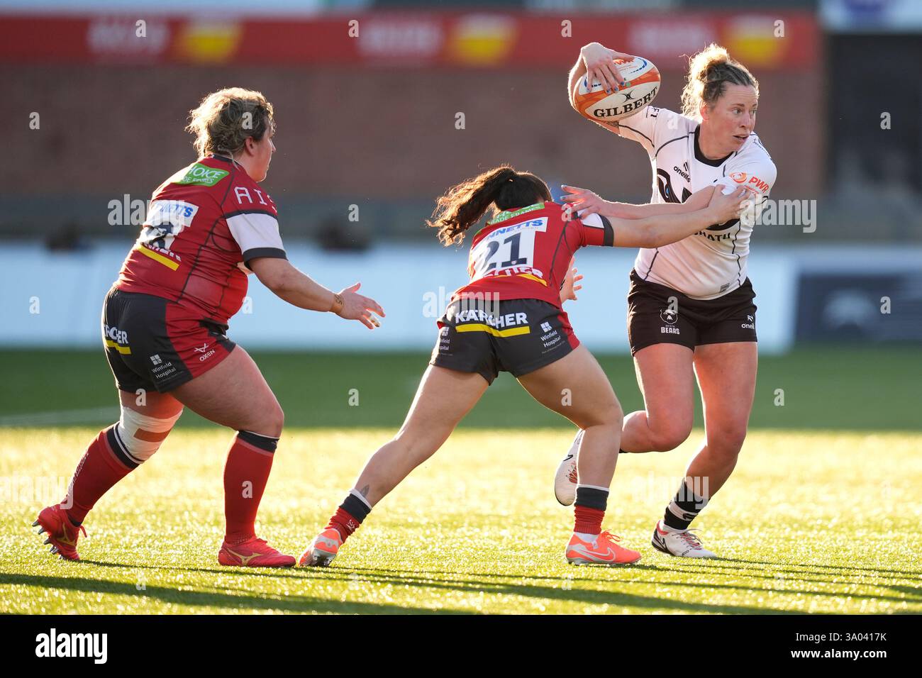 Bristol Bears' Amber Reed (right) in action during the Premiership Women's Rugby semi-final ...
