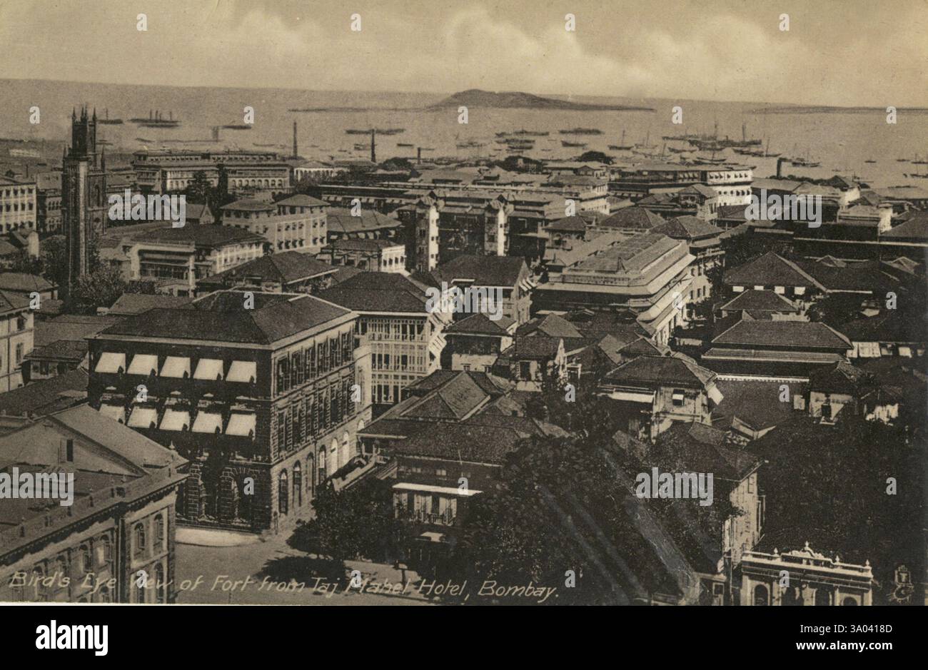 Bird's eye view of Fort from Taj Mahal hotel, Bombay now Mumbai ...