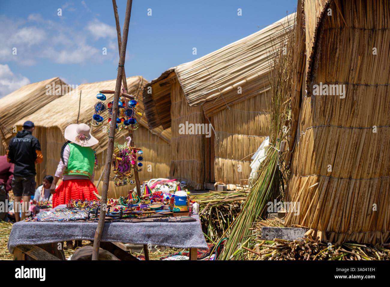 Artisan Shop on the Uros Floating Islands at Lake Titicaca Puno Peru ...