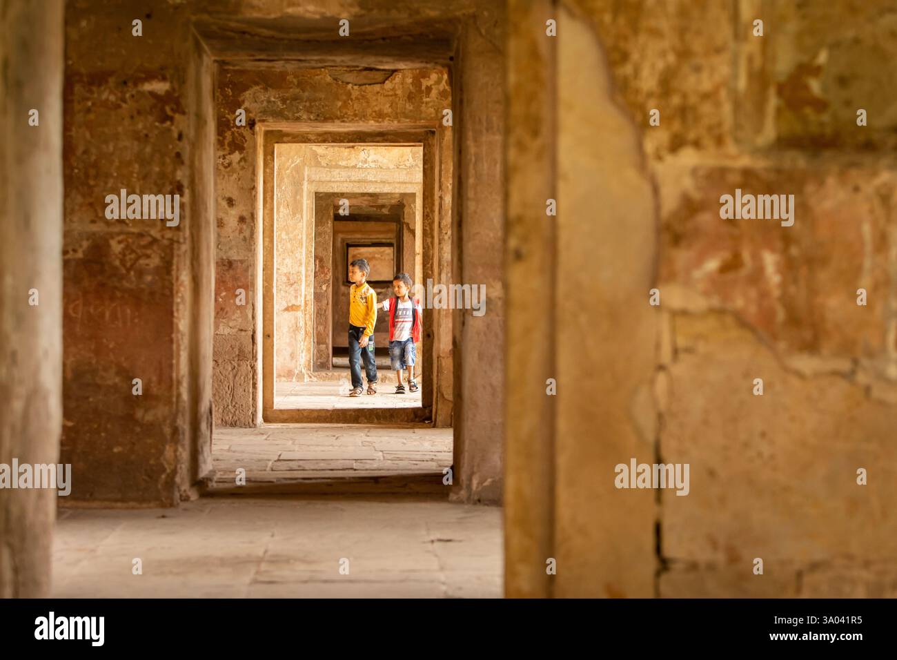 Gwalior , Madhya Pradesh, India 8-10-2022: kids playing in Gwalior Fort ...