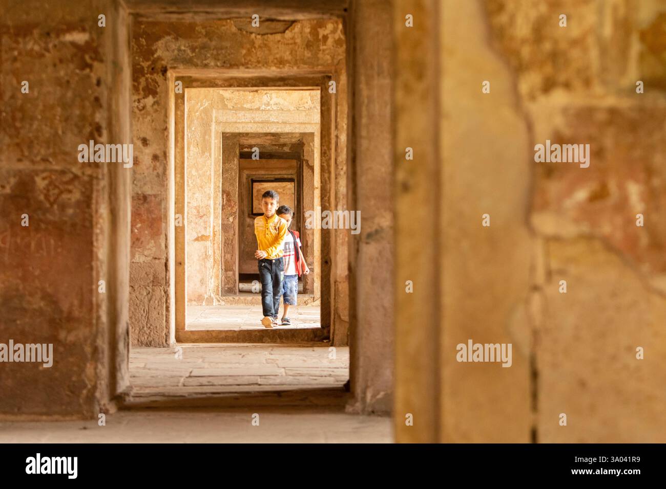 Gwalior , Madhya Pradesh, India 8-10-2022: kids playing in Gwalior Fort ...