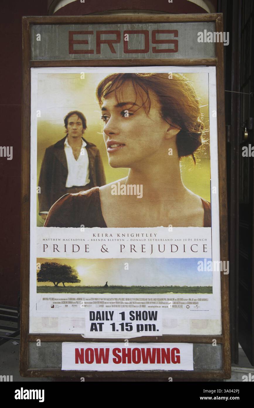 Film poster of Pride & Prejudice in Eros theater, movie hall, cinema ...