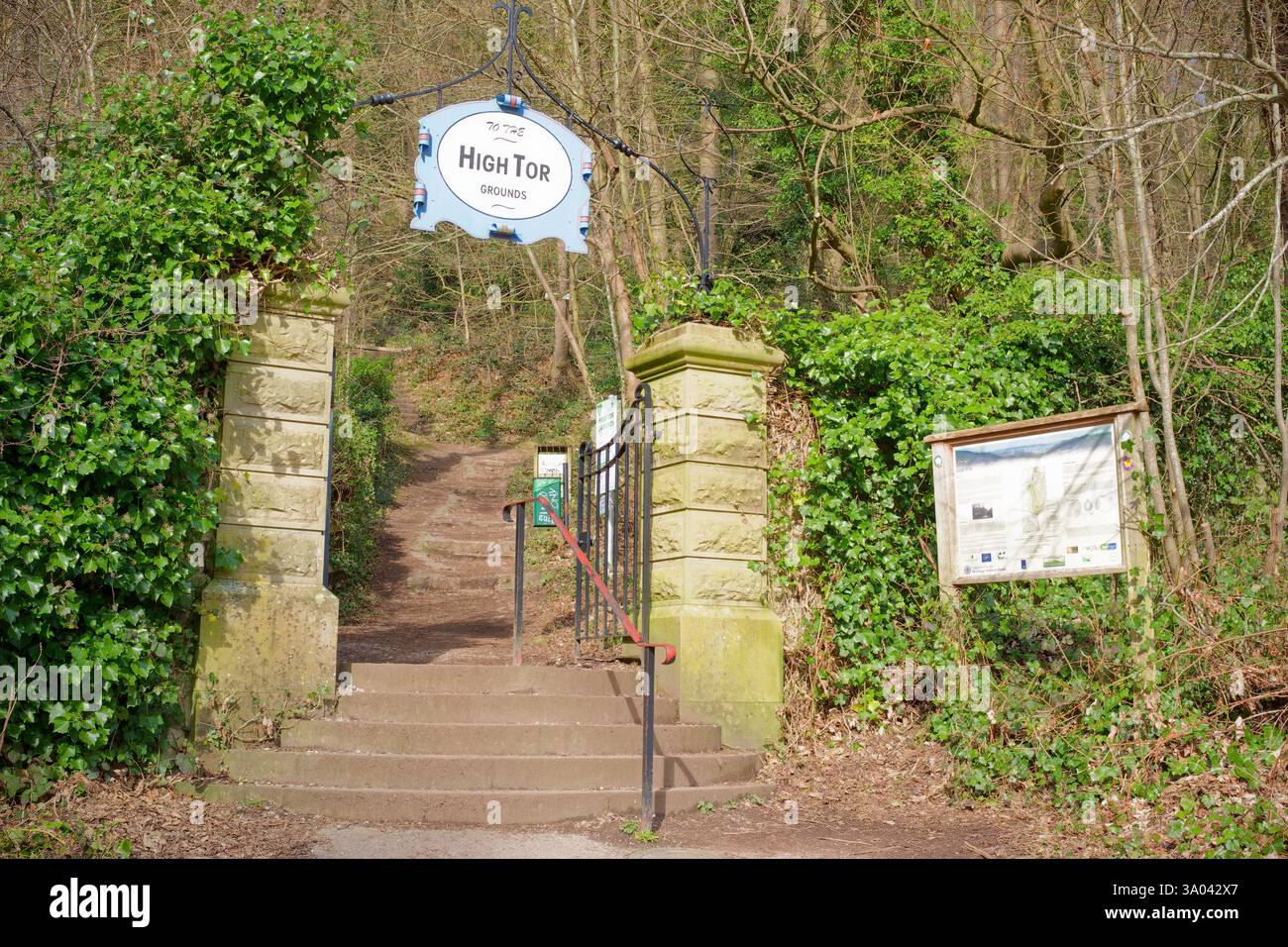Entrance to High Tor, Matlock, Derbyshire, UK Stock Photo - Alamy