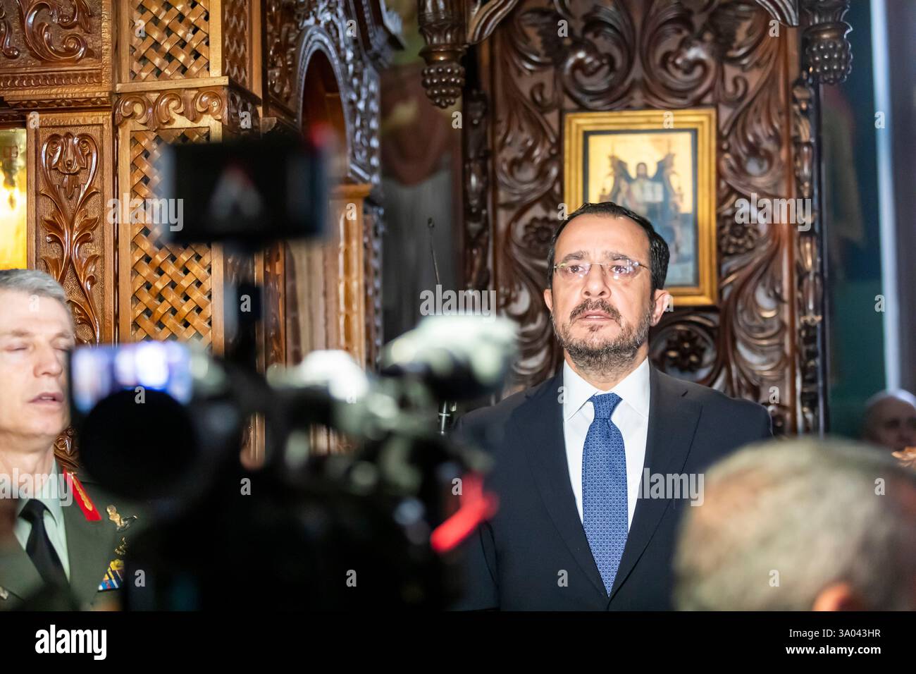 Maheras, Cyprus. 02nd Mar, 2025. President of Cyprus NIKOS ...