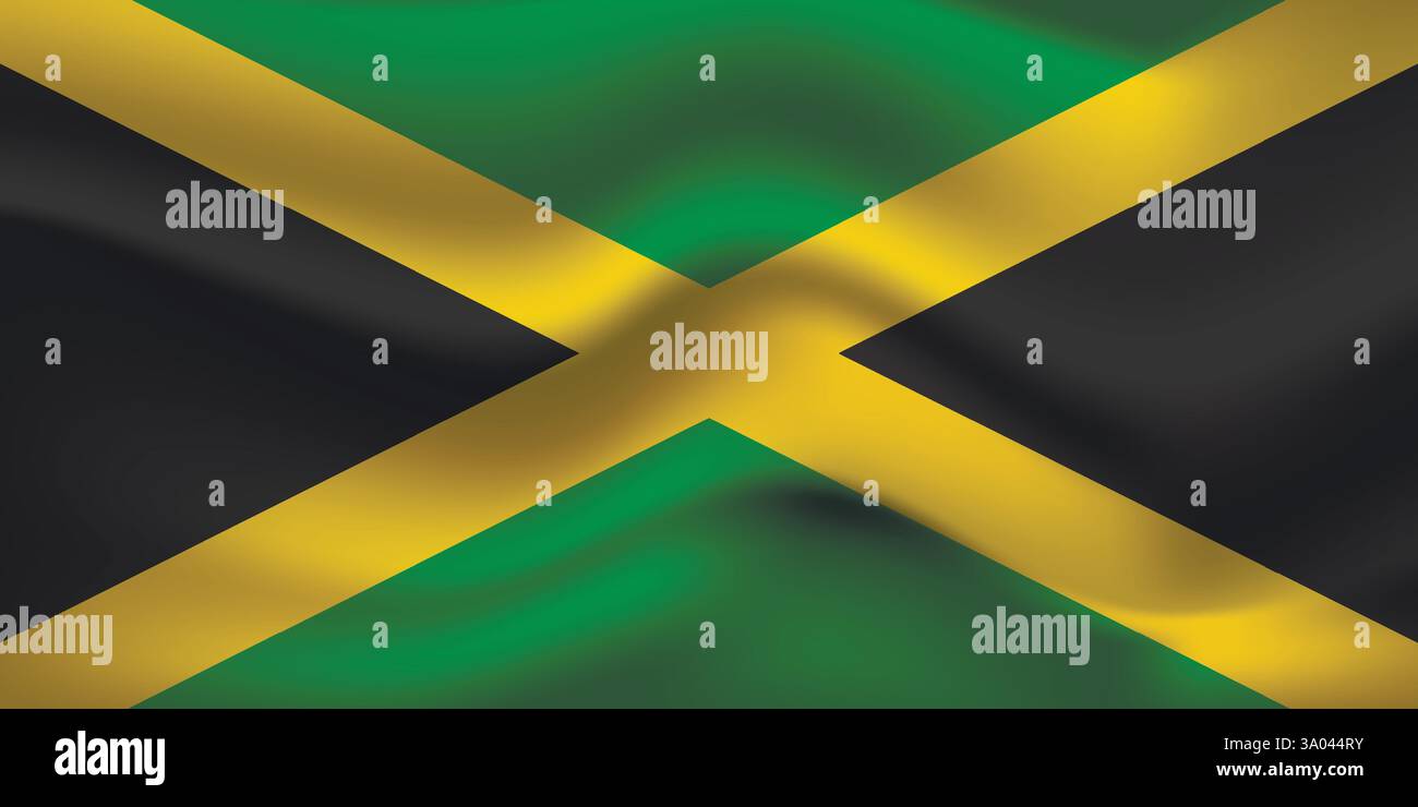Flag of Jamaica. Jamaican national symbol in official colors. Template ...