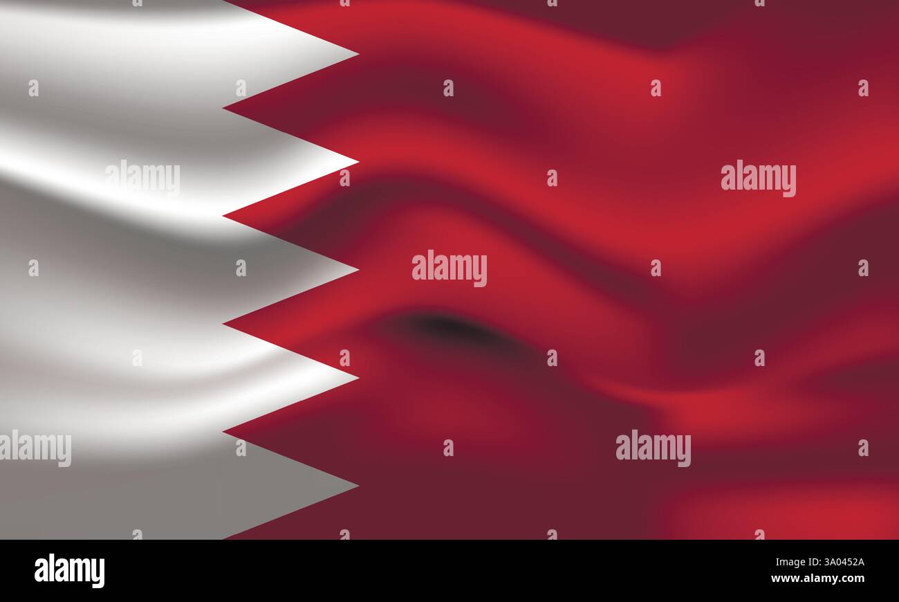 Flag of Bahrain. National symbol in official colors. Template icon ...