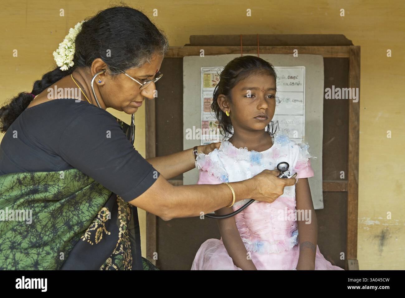 Health worker of NGO Chinmaya Organization of Rural Development CORD ...