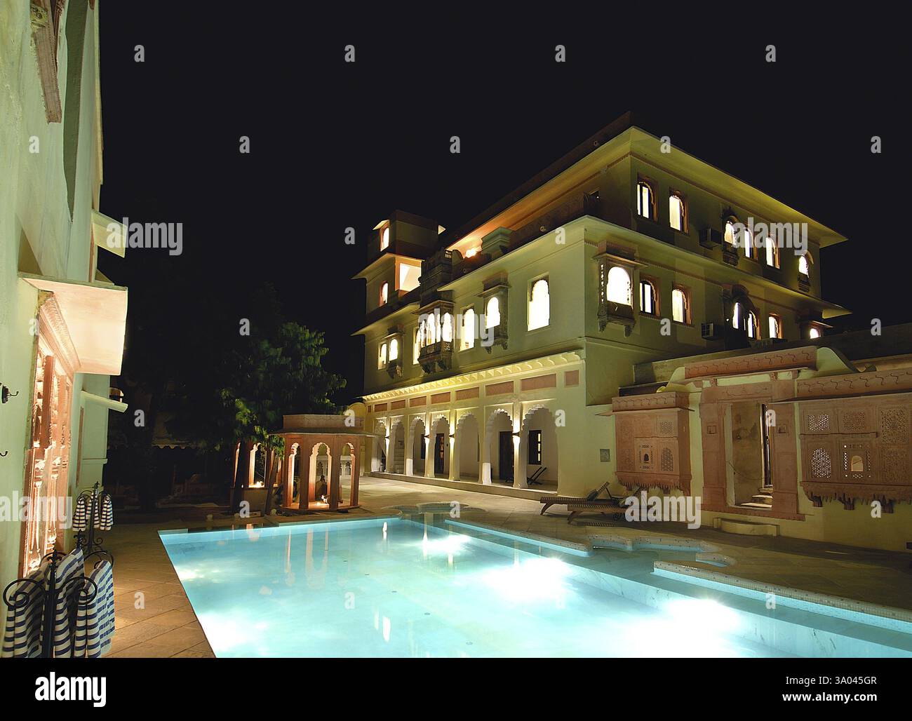 Swimming pool in Rawla Jojwar heritage hotel, Marwar, Rajasthan, India ...