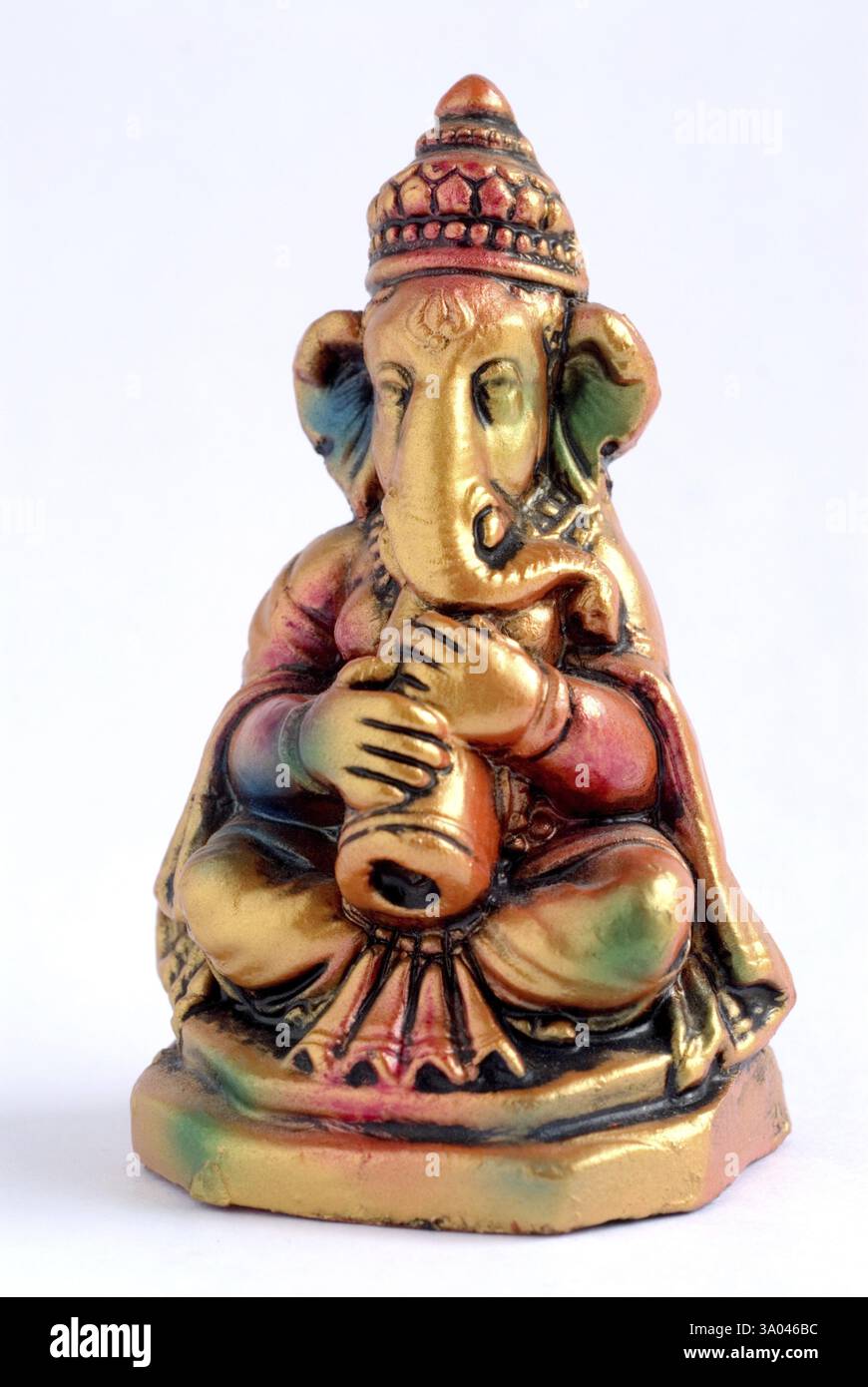 Colourful statue of lord Ganesha elephant headed god playing tutari ...