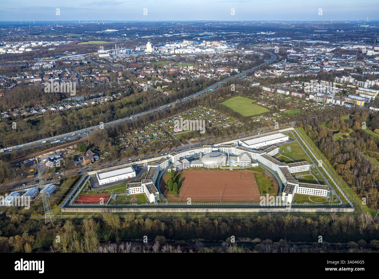 Luftbild, Justizvollzugsanstalt Gelsenkirchen, Gefängnis in ...