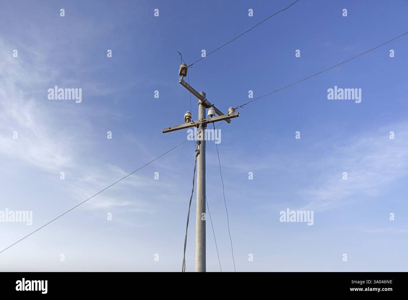 Telecom, telephone pole, wires, taluka Junnar, district Pune ...