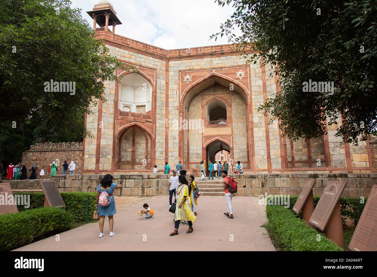 Delhi, India - 8-12-2022: Humayun's Tomb with tourists. Mughal ...