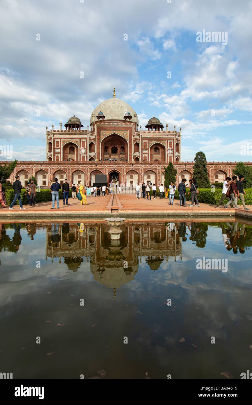 Delhi, India - 8-12-2022: Humayun's Tomb with tourists. Mughal ...