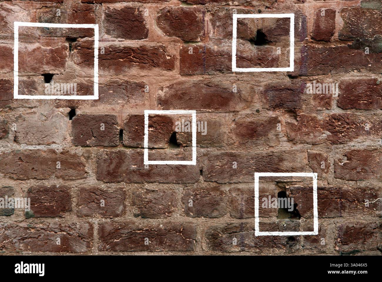 Bullet marks visible on preserved wall at Jallianwala or Jalianwala ...