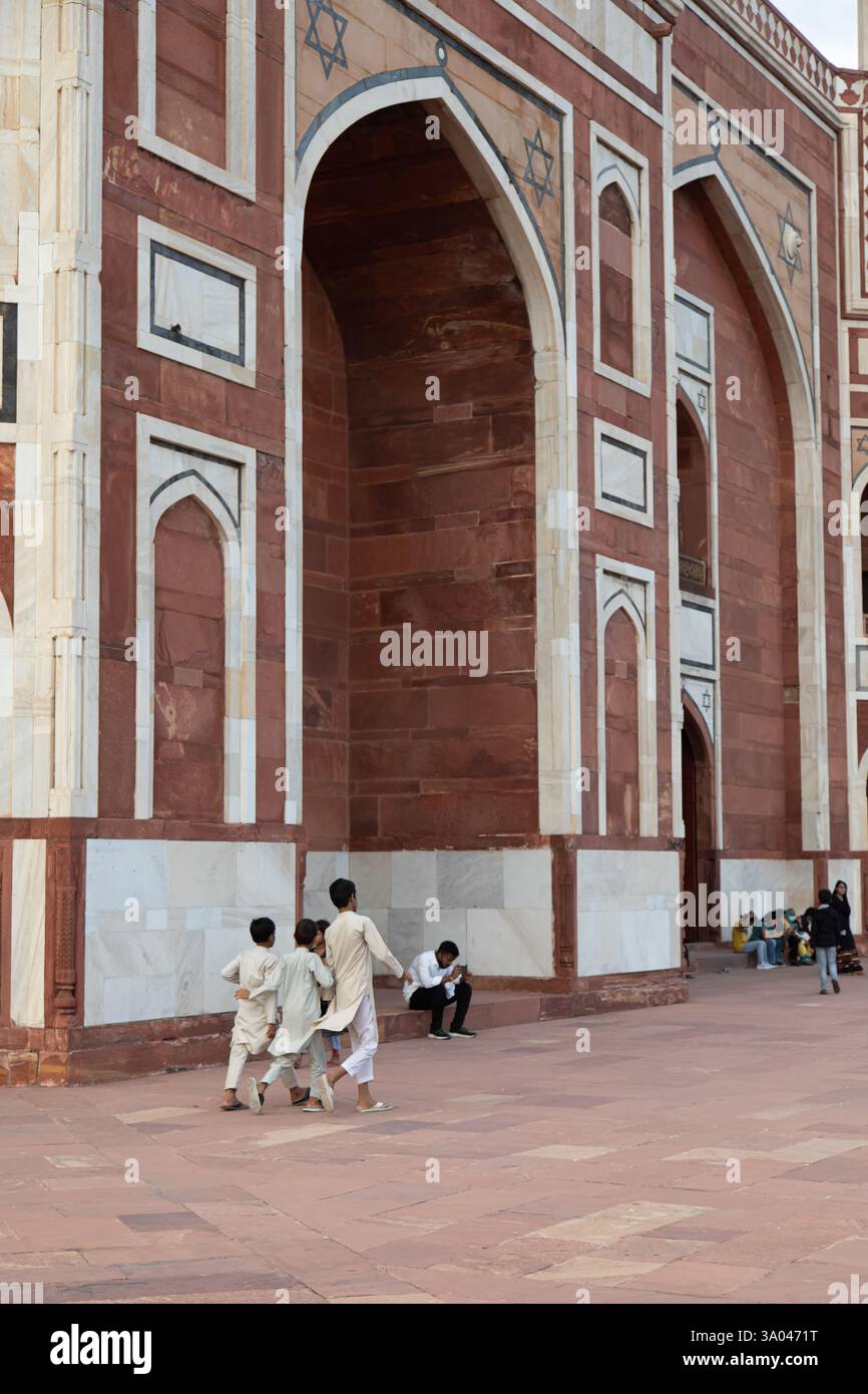 Delhi, India - 8-12-2022: Humayun's Tomb with tourists. Mughal ...