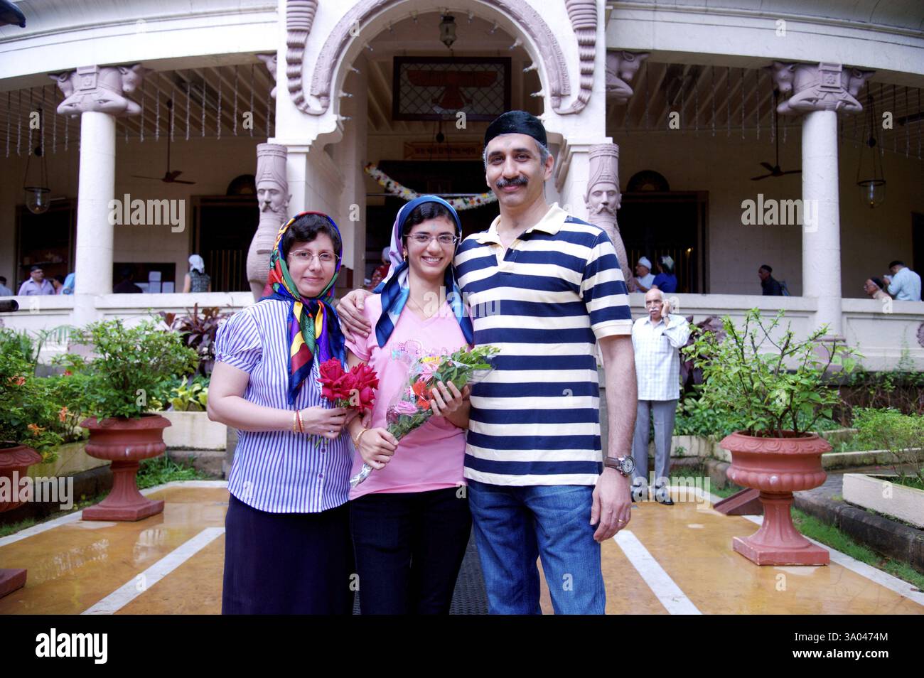 Indian Parsi Family in Front of Parsi Augury MR#784L MR#364 Stock Photo ...