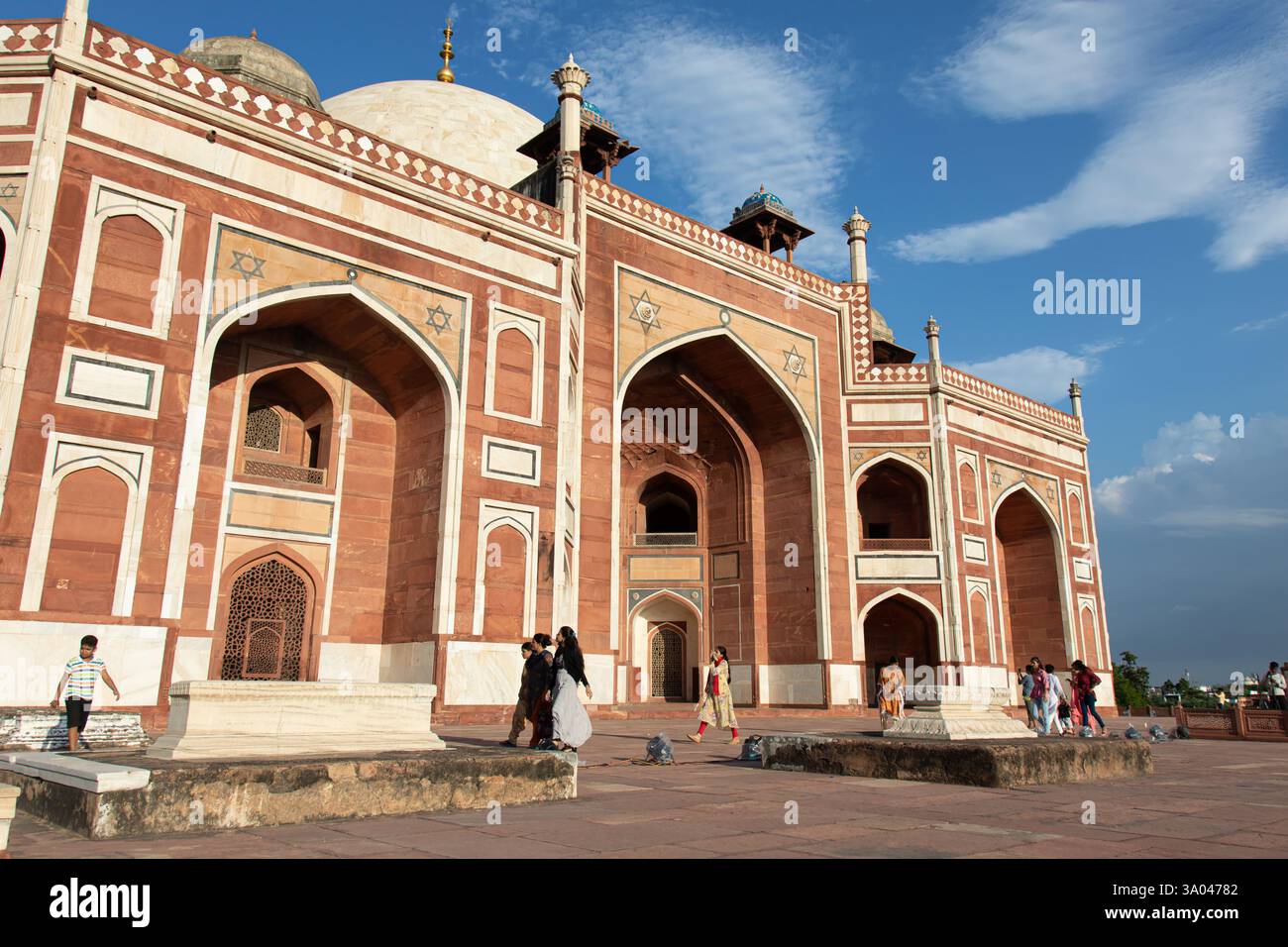 Delhi, India - 8-12-2022: Humayun's Tomb with tourists. Mughal ...