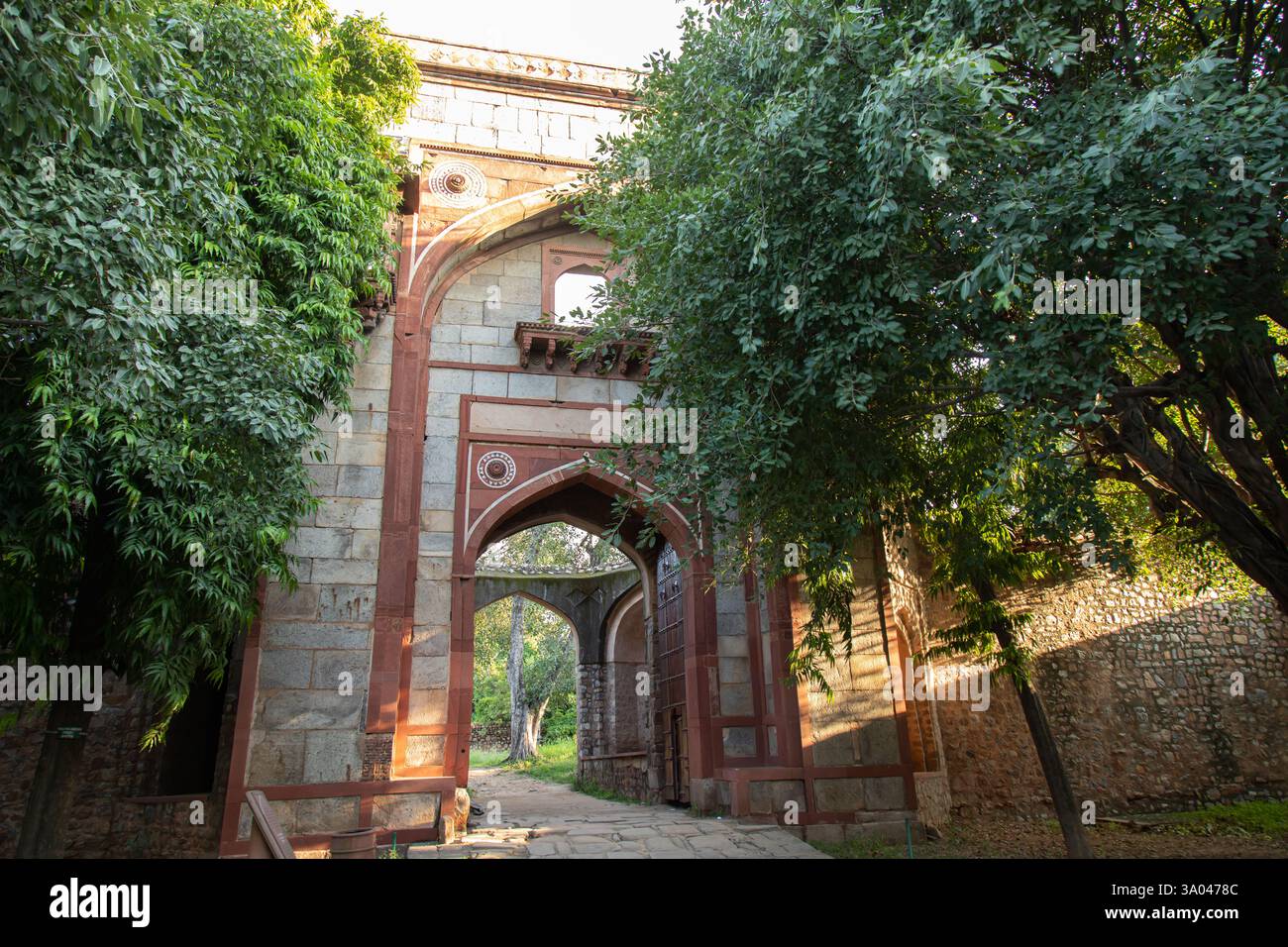 Delhi, India - 8-12-2022: Humayun's Tomb with tourists. Mughal ...