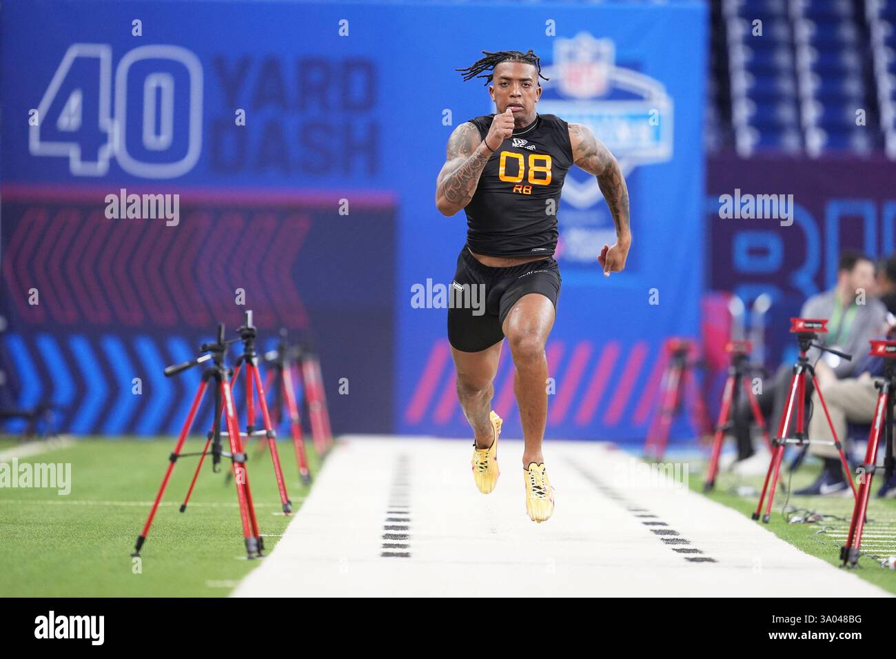 Oklahoma State running back Ollie Gordon II runs the 40-yard dash at ...