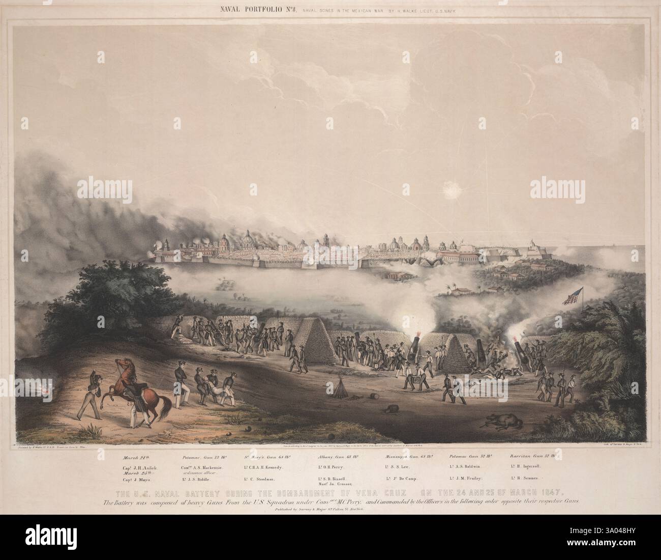 The U.S. Naval Battery during the Bombardment of Vera Cruz on the 24 ...