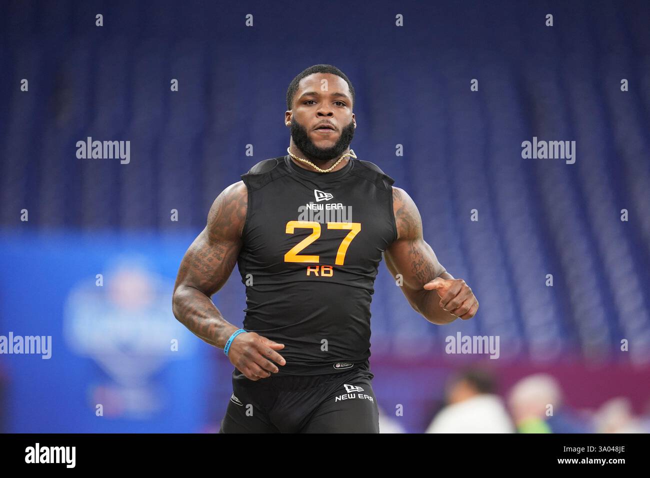 South Carolina running back Raheim Sanders runs the 40-yard dash at the ...