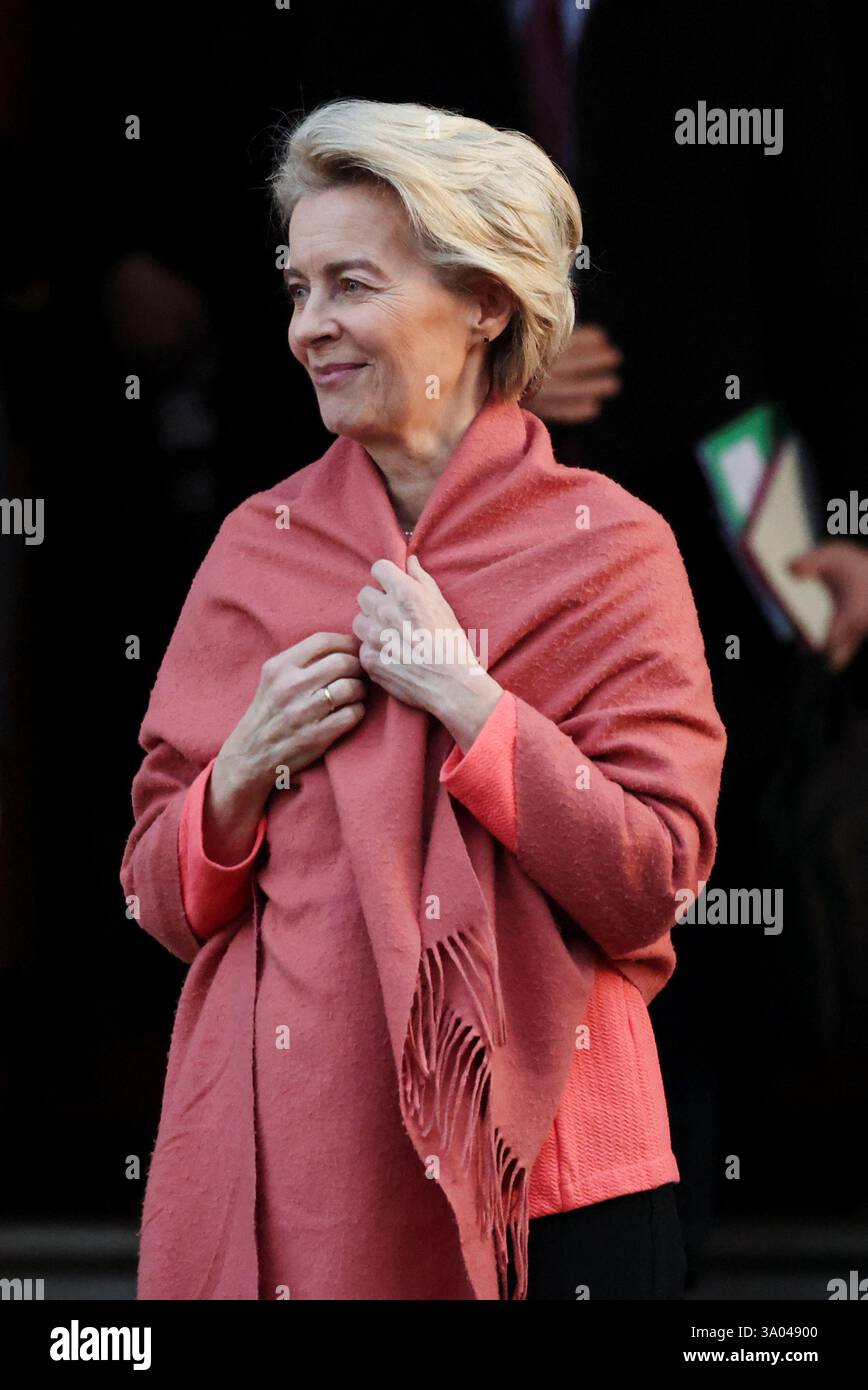 European Commission President Ursula von der Leyen leaving Lancaster ...
