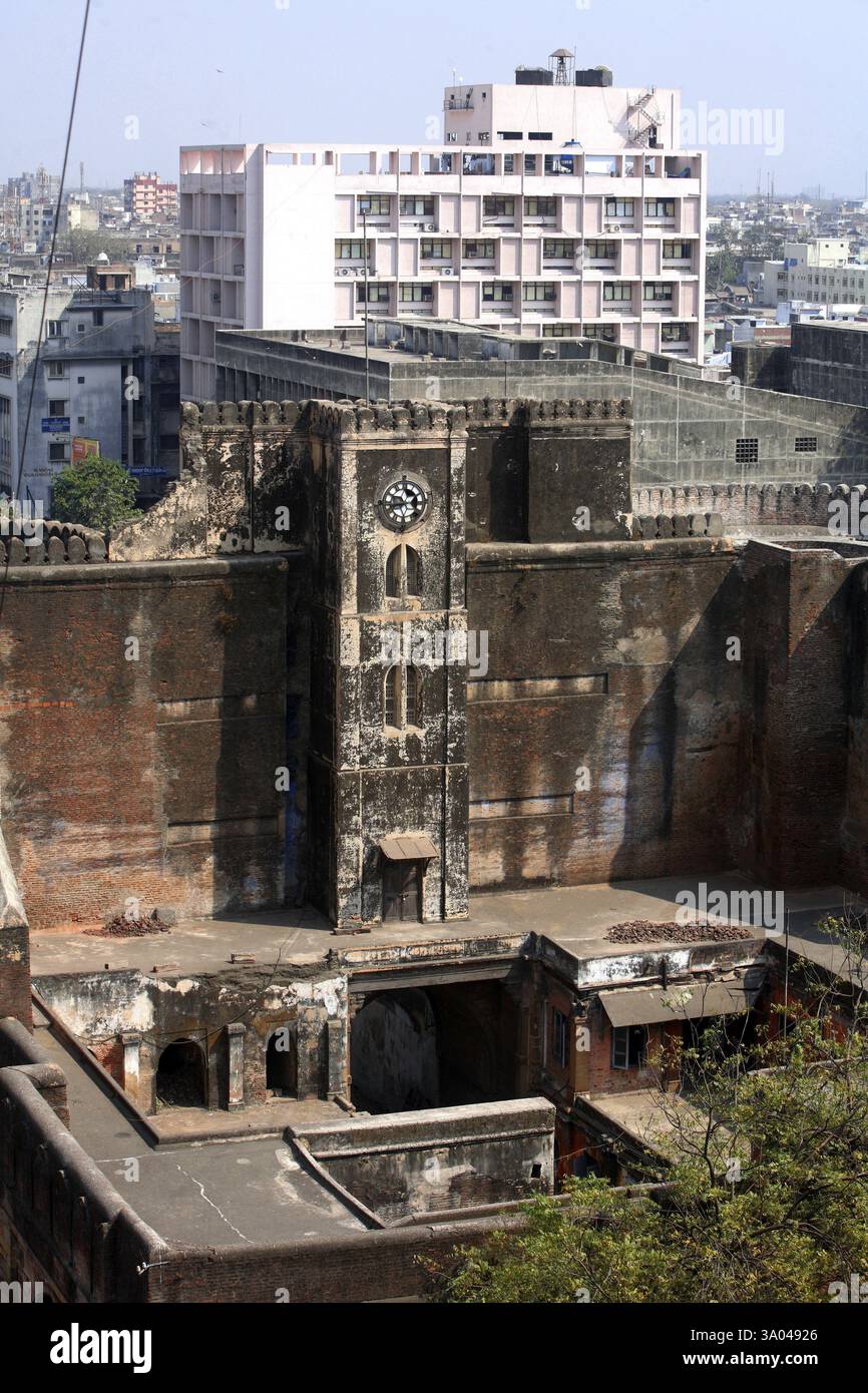 Aerial view of gate of Bhadra fort constructed in 1411 AD in city of ...