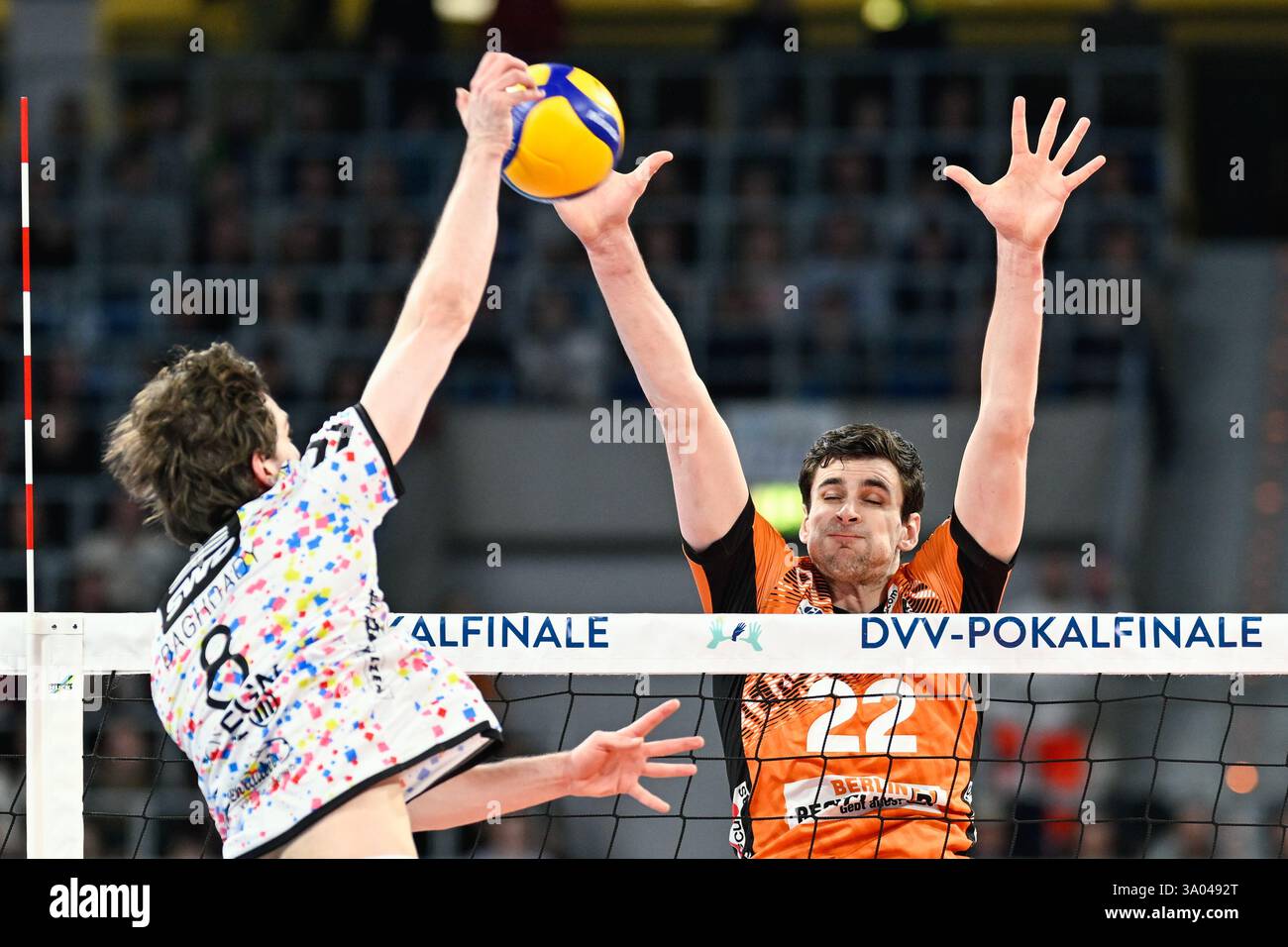 02 March 2025, Baden-Württemberg, Mannheim: Volleyball, Men: DVV Cup ...