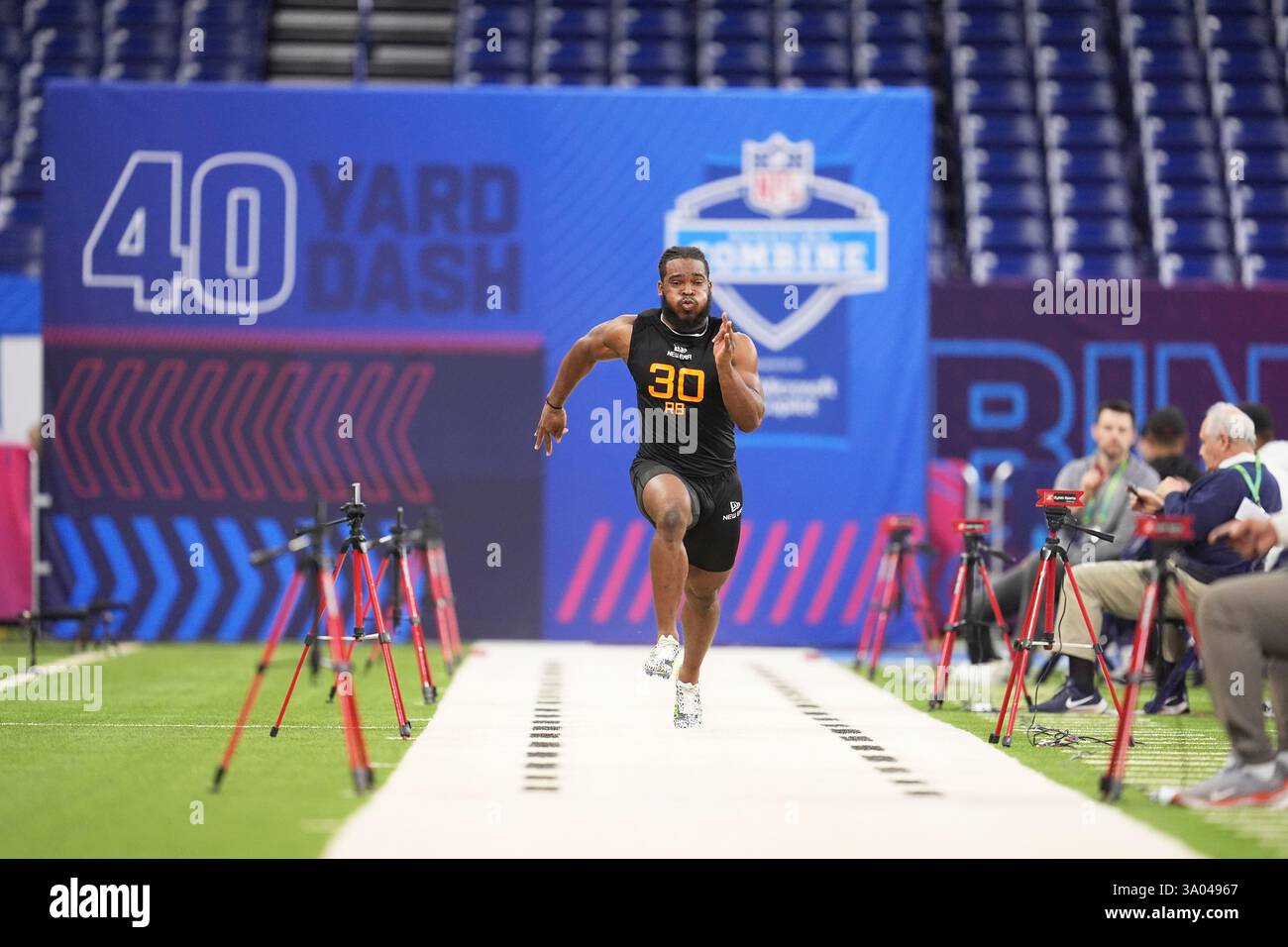 Virginia Tech running back Bhayshul Tuten runs the 40-yard dash at the ...