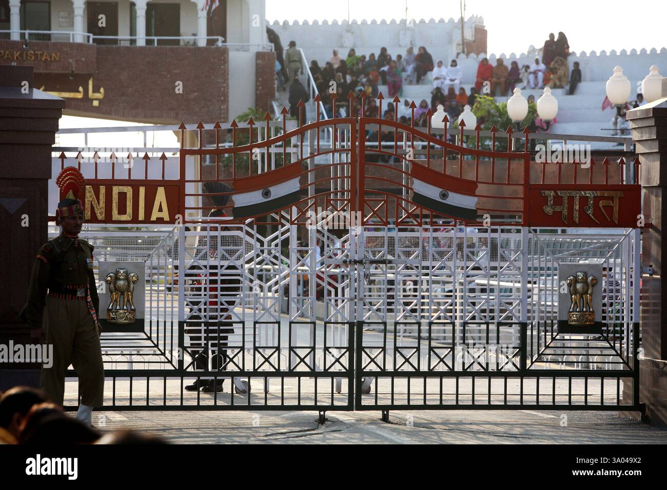 Border gate at Wagah border, Amritsar, Punjab, India, Asia Stock Photo ...