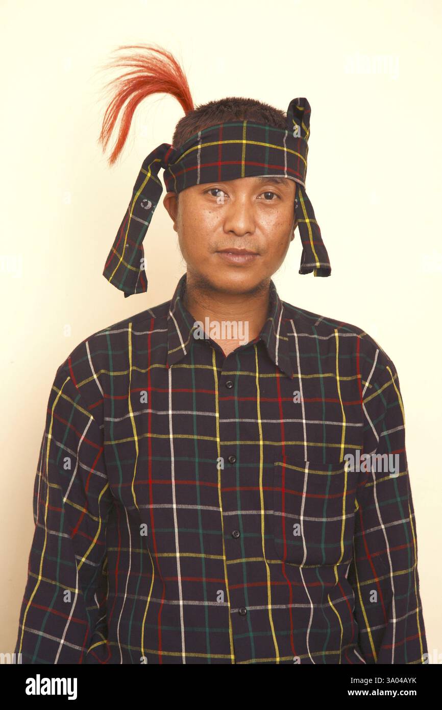Mizo dancer in costume for Cheraw Dance of Mizoram, India NO MR Stock ...