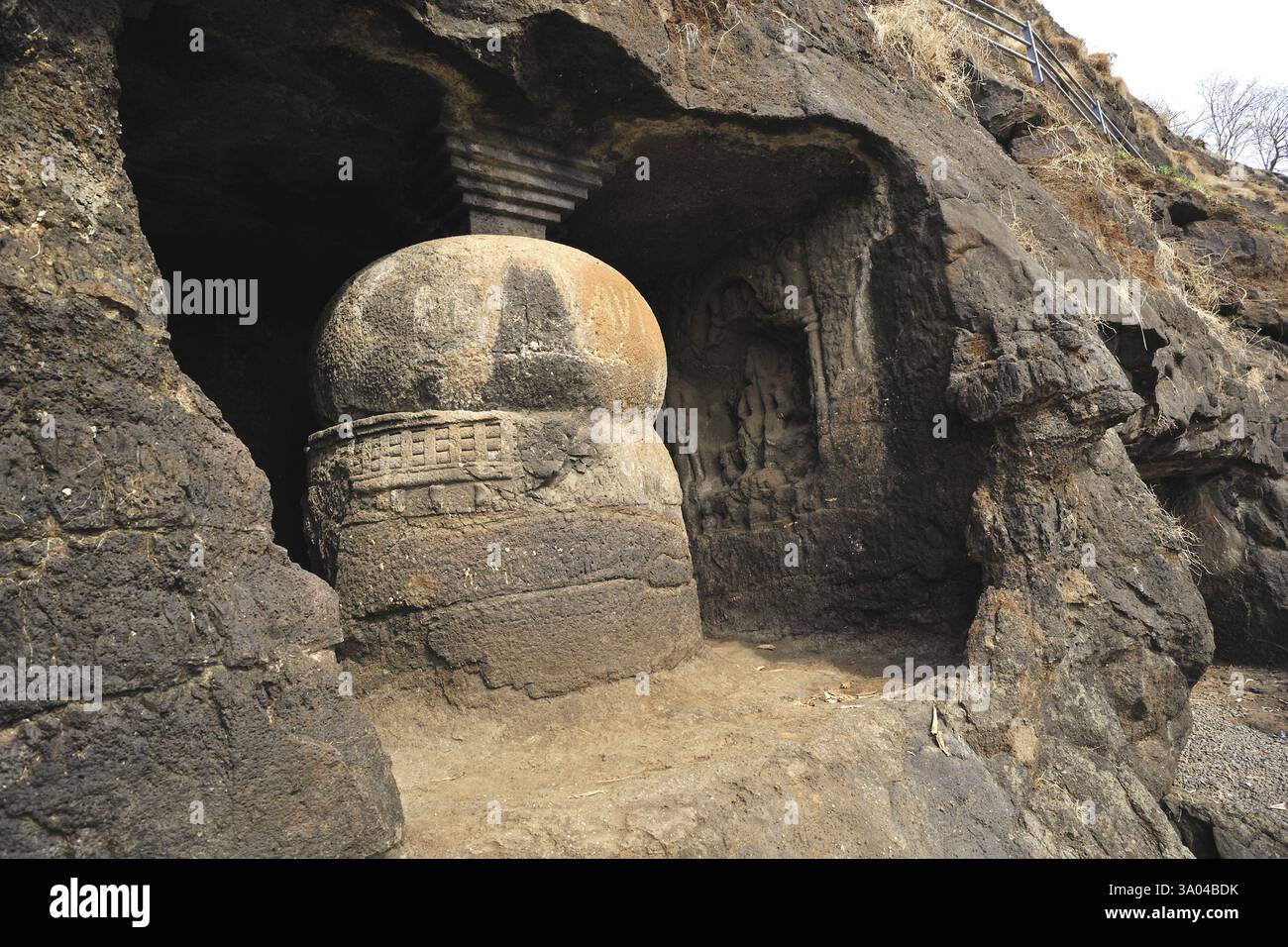 Stupa in pale Buddhist cave, Mahad, Raigad Raigarh, Maharashtra, India ...