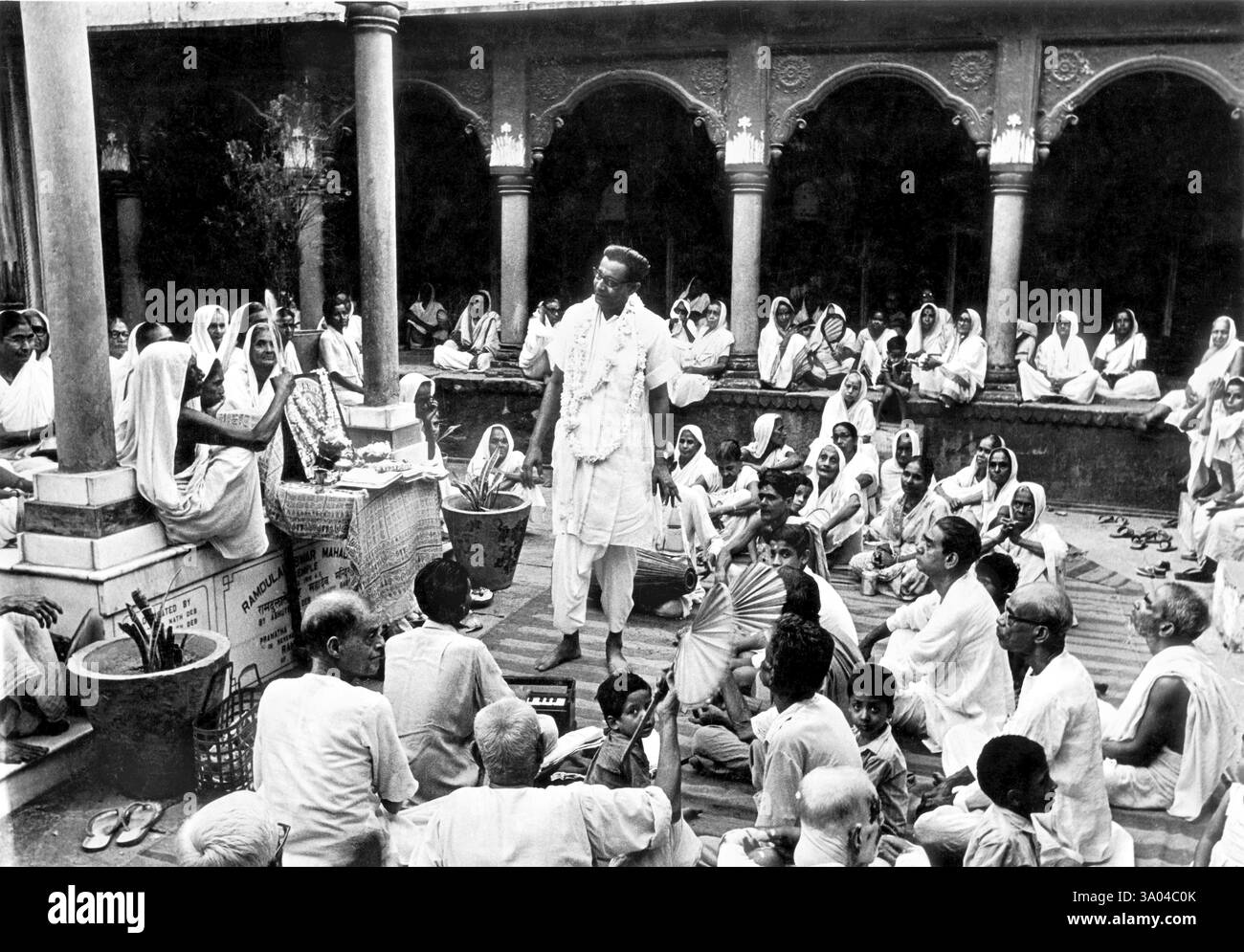 Widows gathered at ashram listening to religious talk in Mathura, Uttar ...